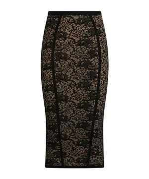 Elisabetta Franchi Lace-patterned Skirt - Black