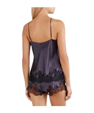 Carine Gilson Lace-trimmed Silk-satin Camisole