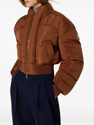Elisabetta Franchi Down Jacket In Voile Fabric