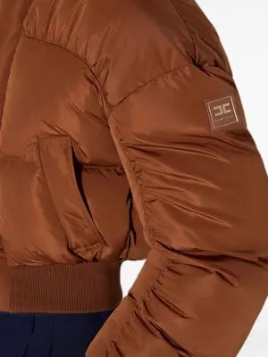 Elisabetta Franchi Down Jacket In Voile Fabric