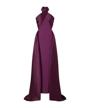 Solace Halterneck Crepe Gown - Red