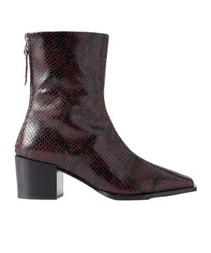 AeydĒ Sneak-effect Leather Ankle Boots - Black