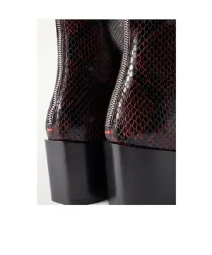 AeydĒ Sneak-effect Leather Ankle Boots