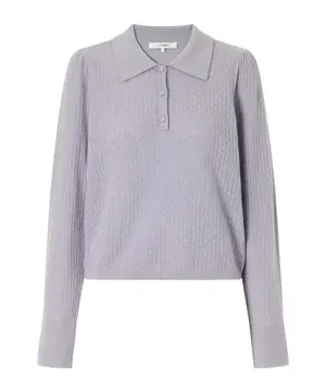 FRAME Cashmere Polo Sweater - Gray