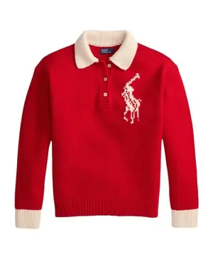 Polo Ralph Lauren Logo-intarsia Wool Sweater - Red
