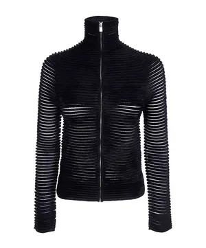 Giorgio Armani Long-sleeve Zip-up Jacket - Black