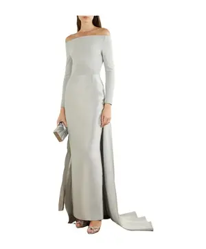 Solace Off-the-shoulder Crepe Gown