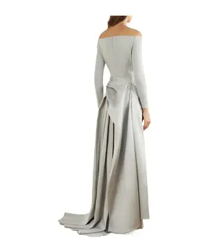 Solace Off-the-shoulder Crepe Gown