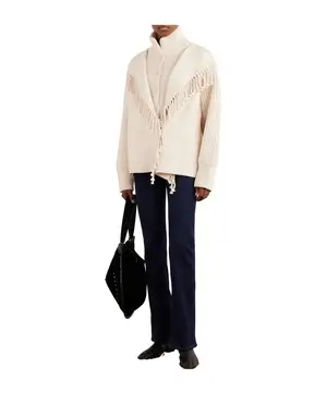 FRAME Fringed Wool Cardigan - No