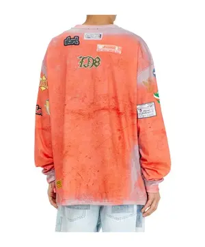 DIESEL® Long-sleeve T-shirt With All-over Patches Print