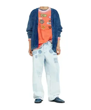 DIESEL® Long-sleeve T-shirt With All-over Patches Print