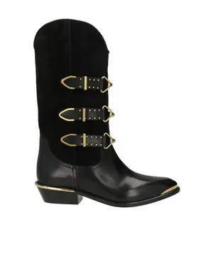 Isabel Marant Étoile Studded Suede And Leather Cowboy Boots No