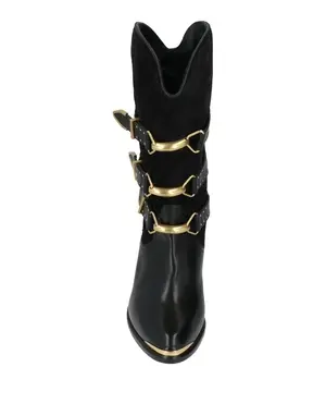 Isabel Marant Étoile Studded Suede And Leather Cowboy Boots - No