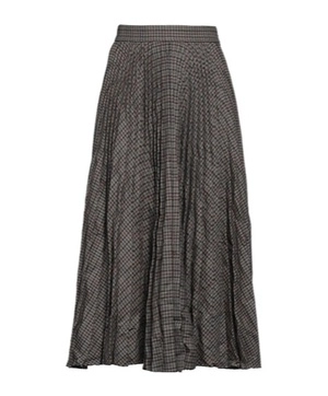 Balenciaga Plaid Pleated Skirt - Black