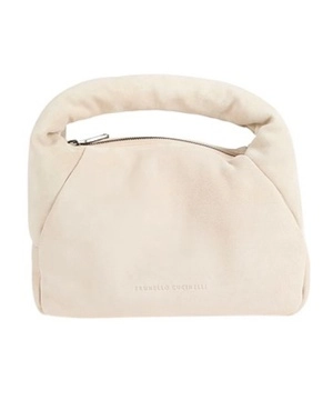 Brunello Cucinelli Medium Suede Handbag - Grey