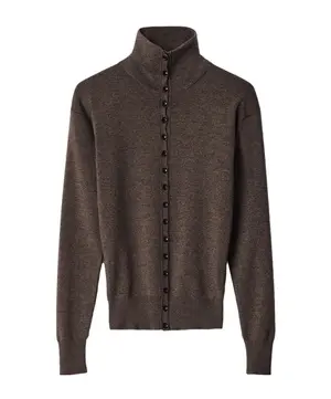 LEMAIRE High-neck Cardigan - Black