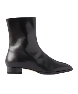 AeydĒ Solid Leather Ankle Boots - Black
