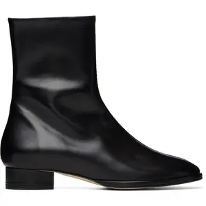 AeydĒ Solid Leather Ankle Boots - Black