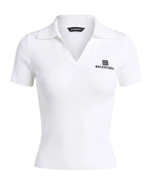 Balenciaga Solid-color Short-sleeved Polo Shirt - White
