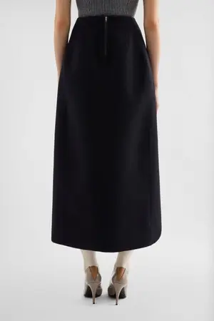 JIL SANDER Wool Sablé Skirt