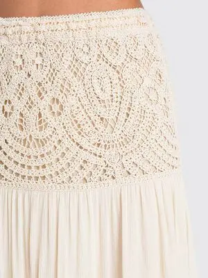 TWINSET Embroidered Midi Skirt - White