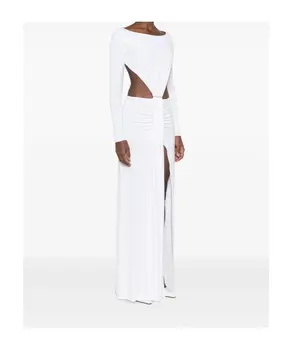 Elisabetta Franchi Cut-out Ruched Maxi Dress