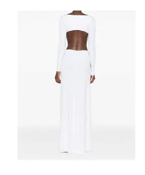 Elisabetta Franchi Cut-out Ruched Maxi Dress