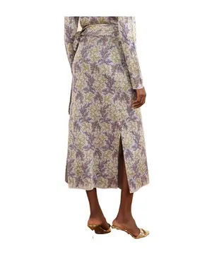 Rabanne Wrap Jacquard Midi Skirt - Gray