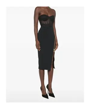 Elisabetta Franchi Mesh-panelled Corset-style Top