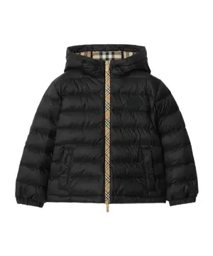 Burberry Checker-tape Hooded Puffer Jacket