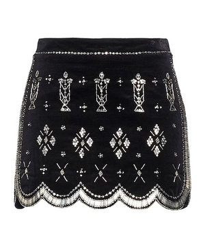 Isabel Marant Étoile Velvet Sequinpaneled Aline Skirt - Black
