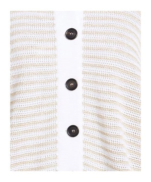 Brunello Cucinelli Striped Metallic Lightweight Sweater