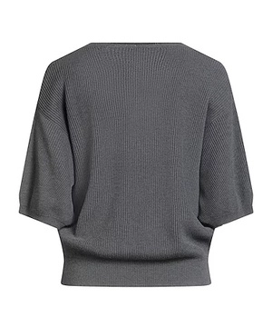 Brunello Cucinelli Solidcolor Vneck Shortsleeve Knit Top