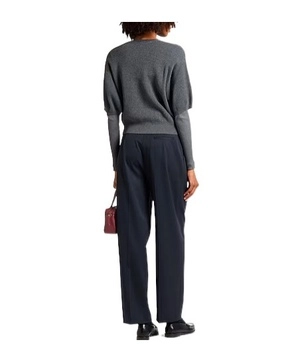 Brunello Cucinelli Solidcolor Vneck Shortsleeve Knit Top