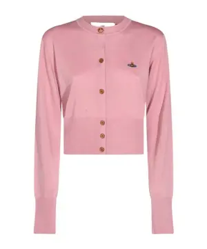 VIVIENNE WESTWOOD Long-sleeved Knitted Cardigan - Pink