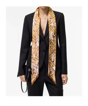 Burberry Skinny Check Mates Silk Scarf