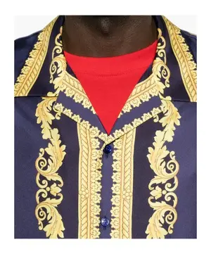 Versace Barocco-print Short-sleeve Shirt