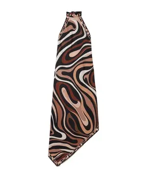 Emilio Pucci Printed Silk-twill Halterneck Dress - Gold