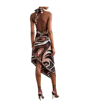 Emilio Pucci Printed Silktwill Halterneck Dress