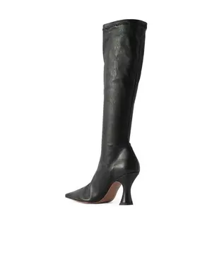 NEOUS Solid Color Leather Knee Boots