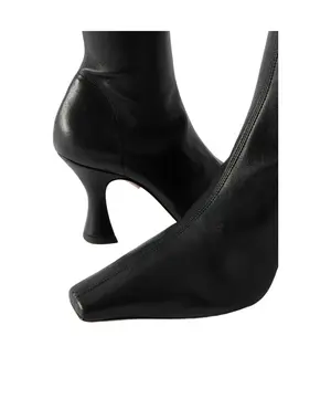 NEOUS Solid Color Leather Knee Boots