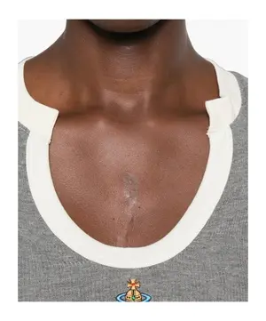 VIVIENNE WESTWOOD Orb Embroidered Cropped T-shirt