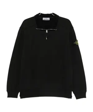 Stone Island Compass-patch Quarter-zip Sweater