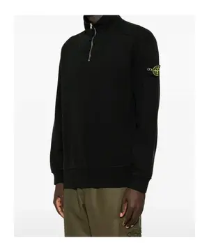 Stone Island Compass-patch Quarter-zip Sweater