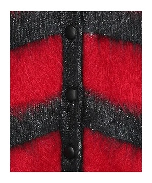 Saint Laurent Striped Knit Suede Jacket