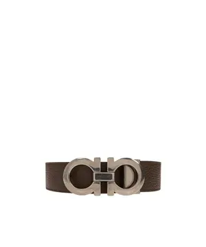 FERRAGAMO Reversible And Adjustable Gancini Belt - Brown