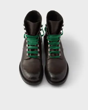 Prada Leather Laced Booties