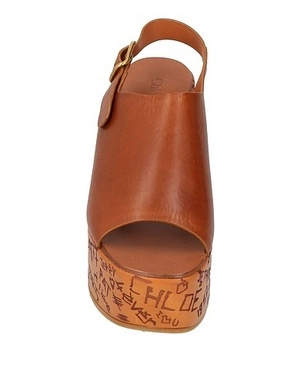 Chloé Leather Wedge Heel Sandals
