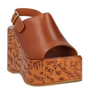 Chloé Leather Wedge Heel Sandals