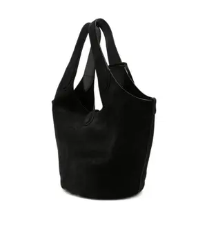 Ralph Lauren Logo-embroidered Suede Tote Bag - Black